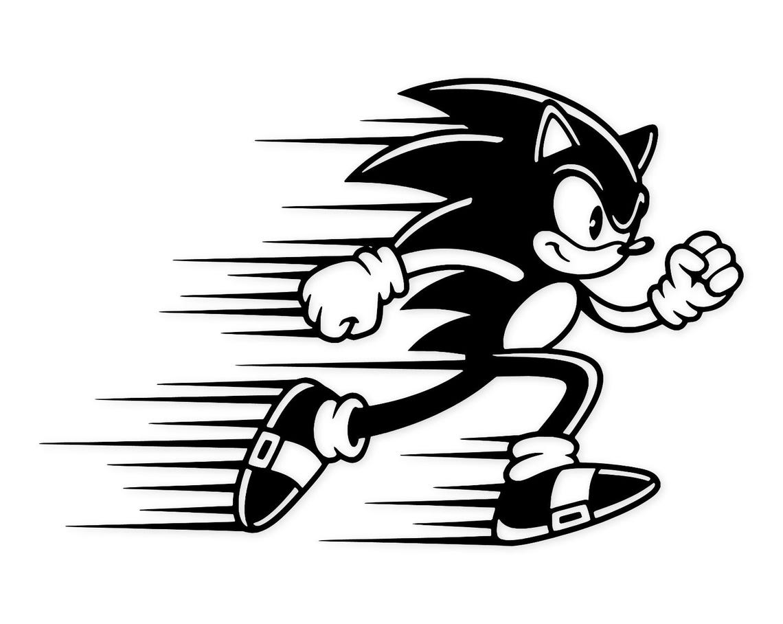 Sonic Run Svg Png: Bold Outline for Speedy Designs - Etsy