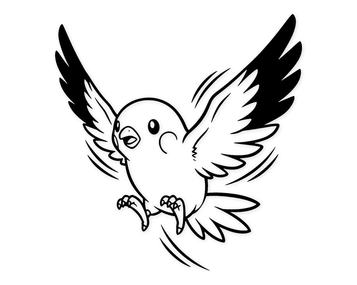 Pidgey Flight Svg Png: Cut Ready Digital Design for Cricut Silhouette ...