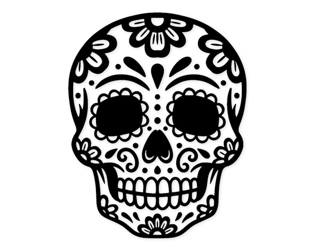 Textured Skull Svg Png: Hand-drawn Style for Celebrations - Etsy