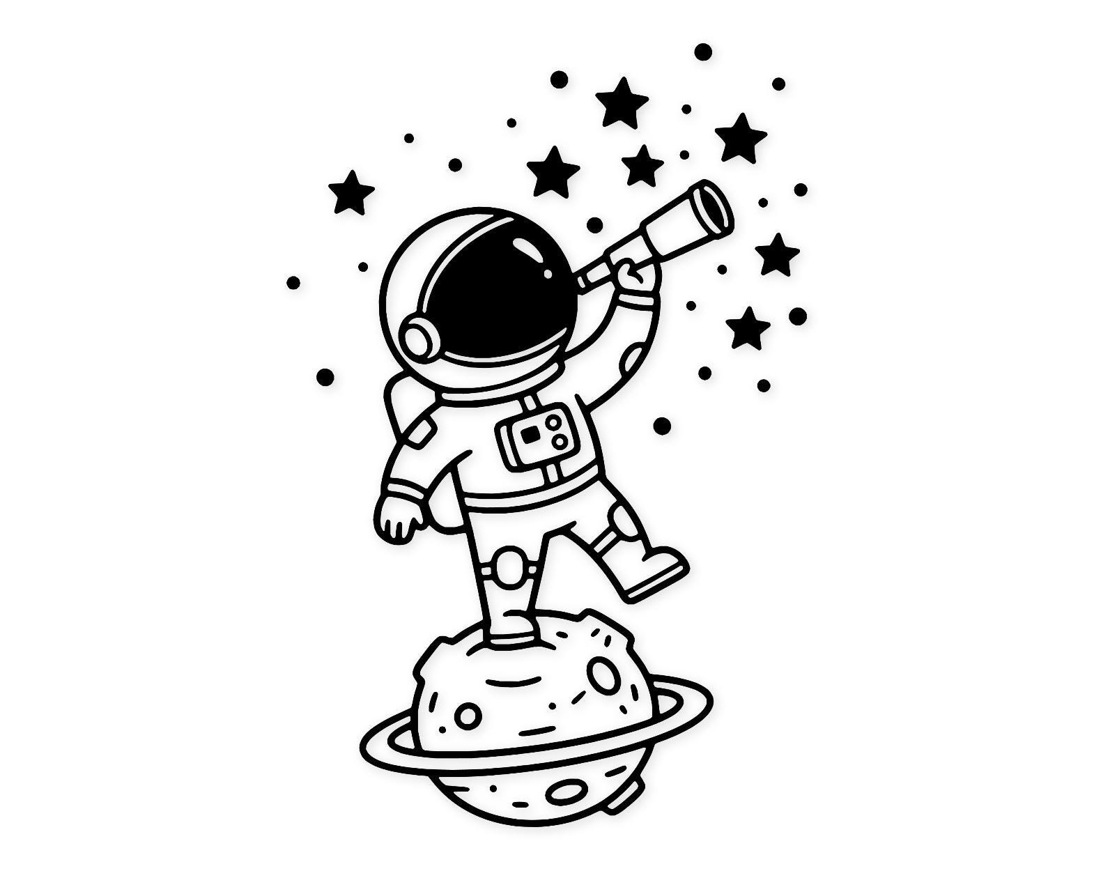 Astronaut on Planet Svg Png: Cut Ready Digital Design for Cricut ...