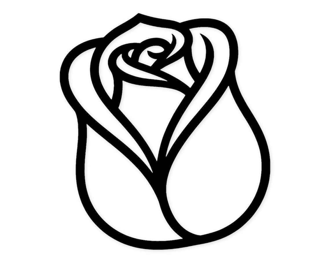 Rose Bud Svg Png: Minimalist Outline for Cricut - Etsy