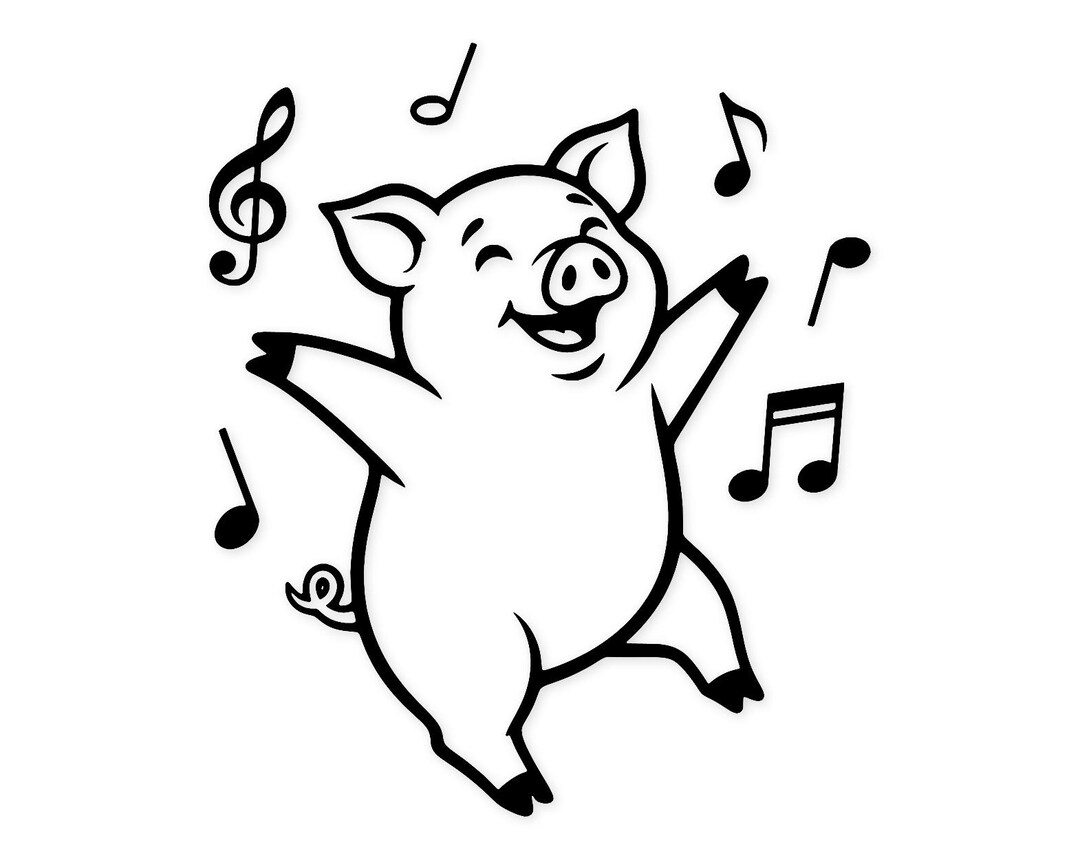 Dancing Pig Svg Png: Playful Cut File for Party Decor - Etsy
