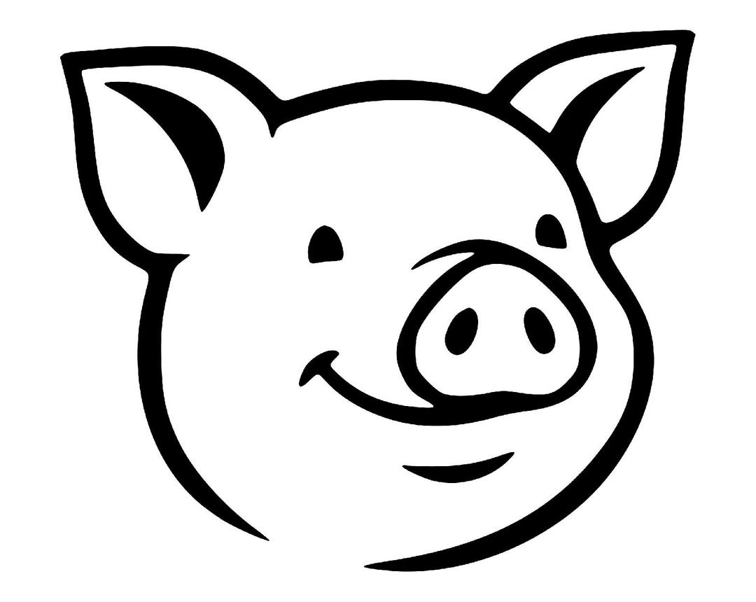 Smiling Piggy Svg Png: Clean Design for Parties - Etsy