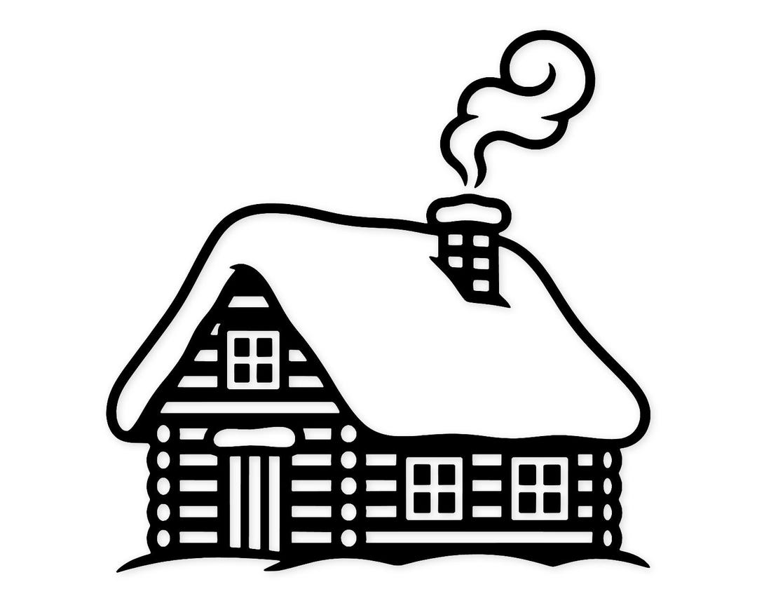 Snowy Cabin Svg Png: Cozy Minimalist Design for Winter Decor - Etsy