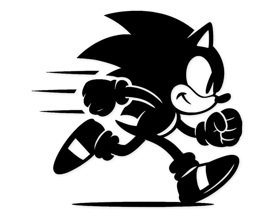 Sonic Running Silhouette Svg Png: Bold Black Line Art for Cricut - Etsy ...