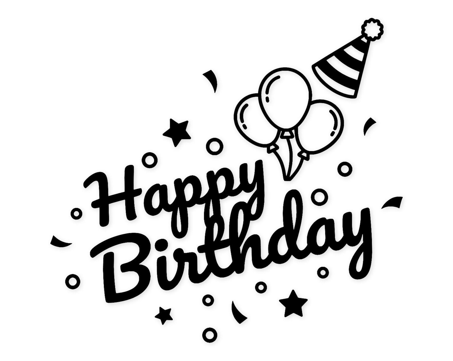 Happy Birthday Typography Svg Png: Whimsical Design for Celebrations - Etsy