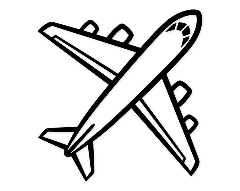 Airplane Top View Svg Png: Bold Outline for Craft Projects - Etsy