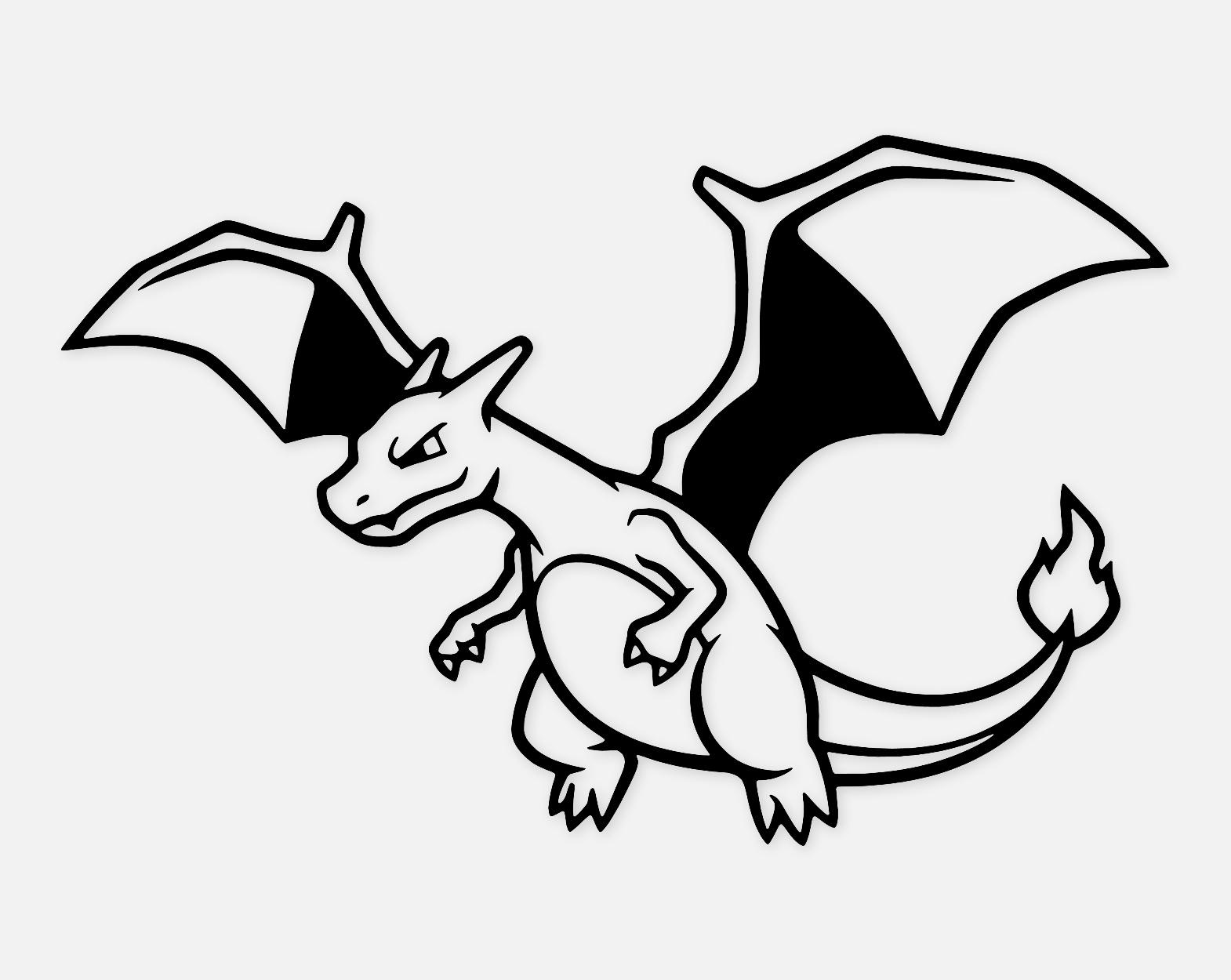 Charizard Flying Silhouette Svg Png: Cut Ready Digital Design for ...