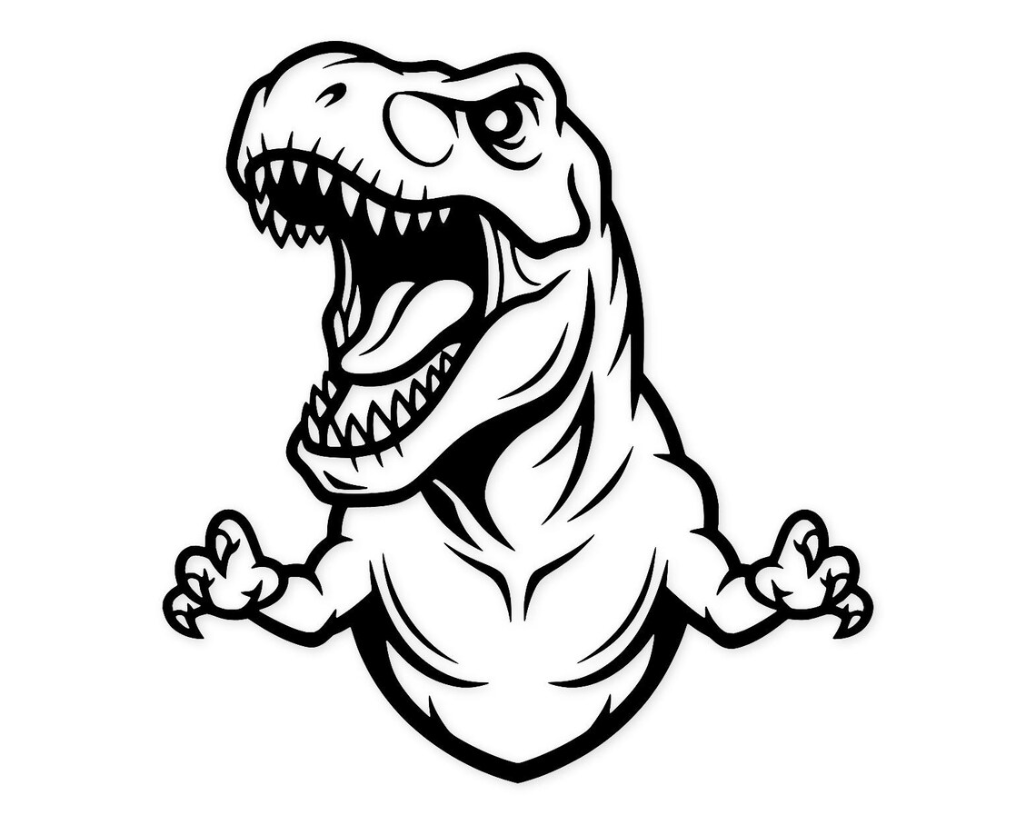 Dino Roaring Svg Png: Bold Line Art for Kids' Crafts - Etsy Canada