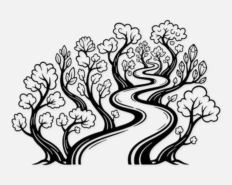Mystic Forest Path Svg Png: Bold Design for T-shirts - Etsy