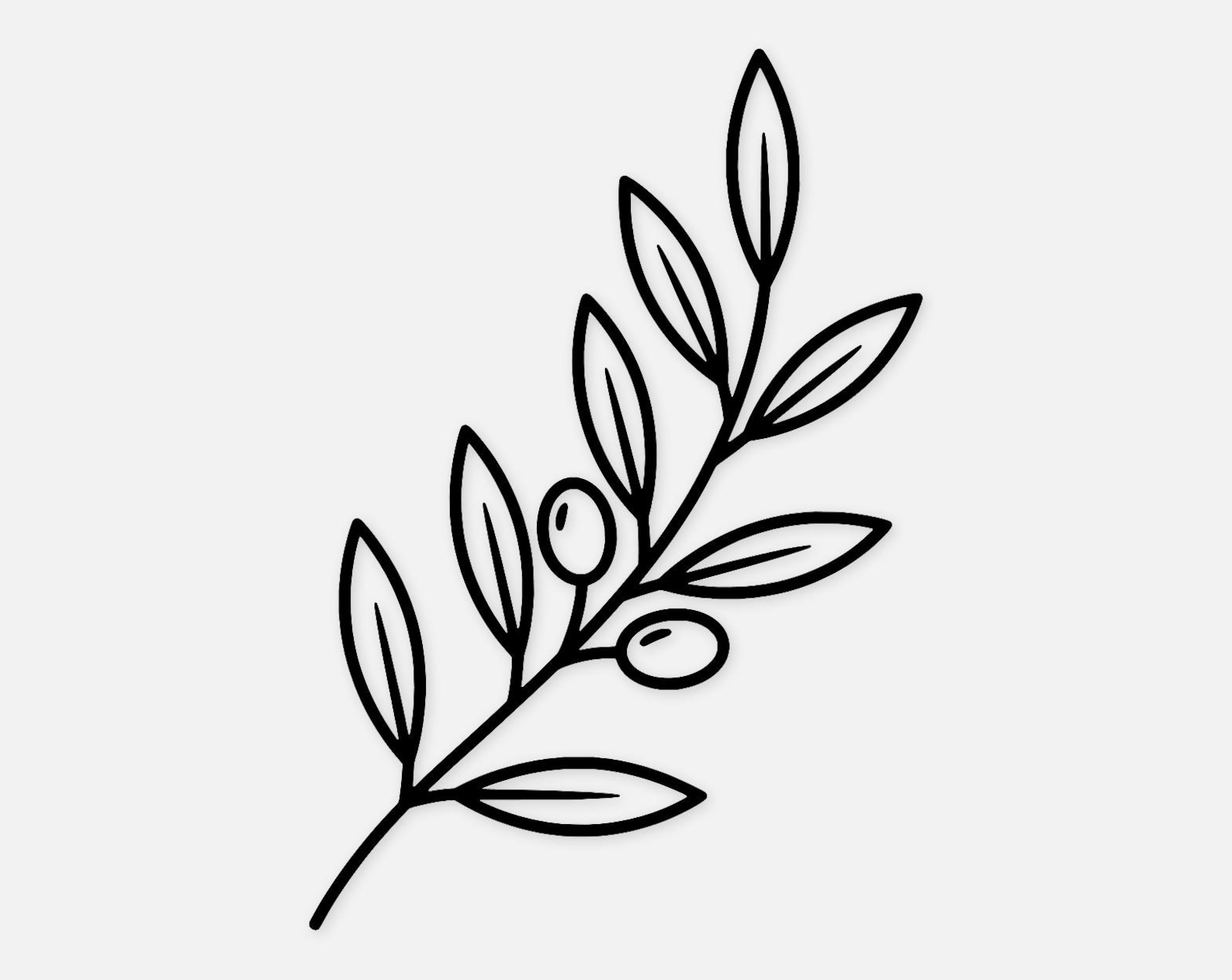 Olive Branch Svg Png: Simple Line Art Design for Crafts - Etsy