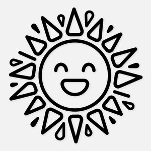 Smiling Sun Svg Png: Bold Minimalist Design for Crafts - Etsy