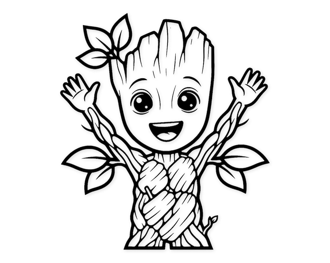 Groot Happy Pose Svg Png: Bold Design for Cricut Projects - Etsy