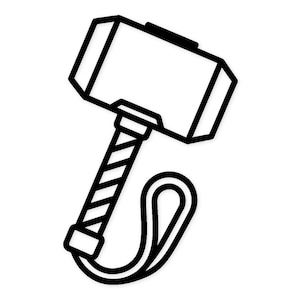 Thor Hammer Outline Svg Png: Cut Ready Digital Design for Cricut Silhouette - Etsy