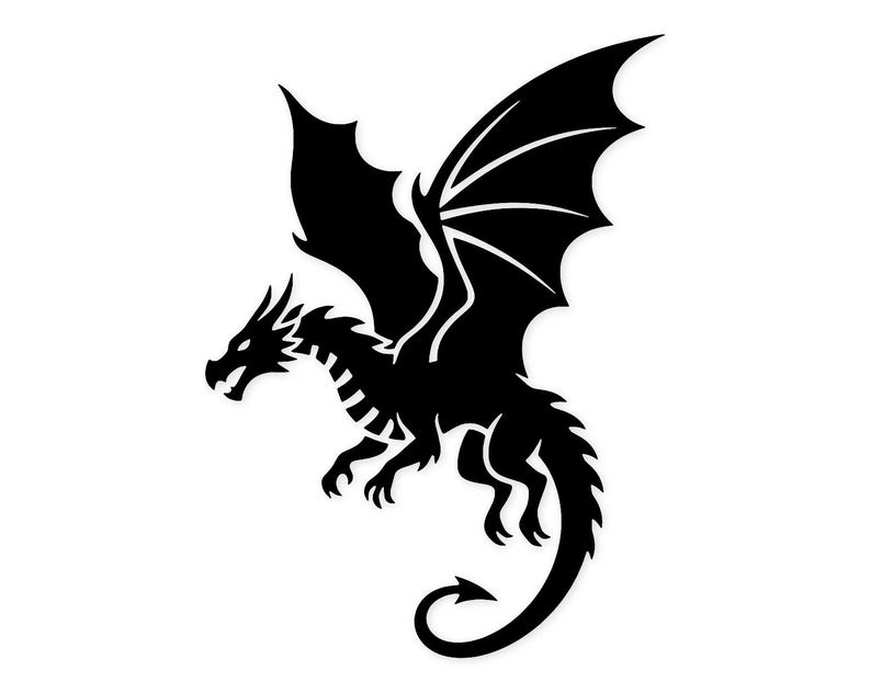 Dragon Silhouette Svg Png: High Contrast Design for Stickers and T ...
