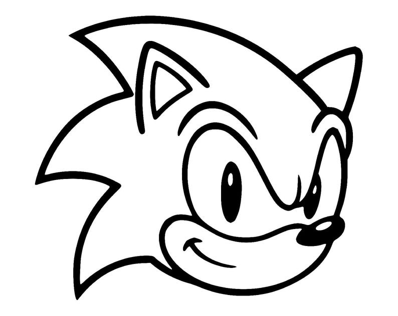 Sonic Headshot Svg Png: Clean Line Art for Wall Art - Etsy