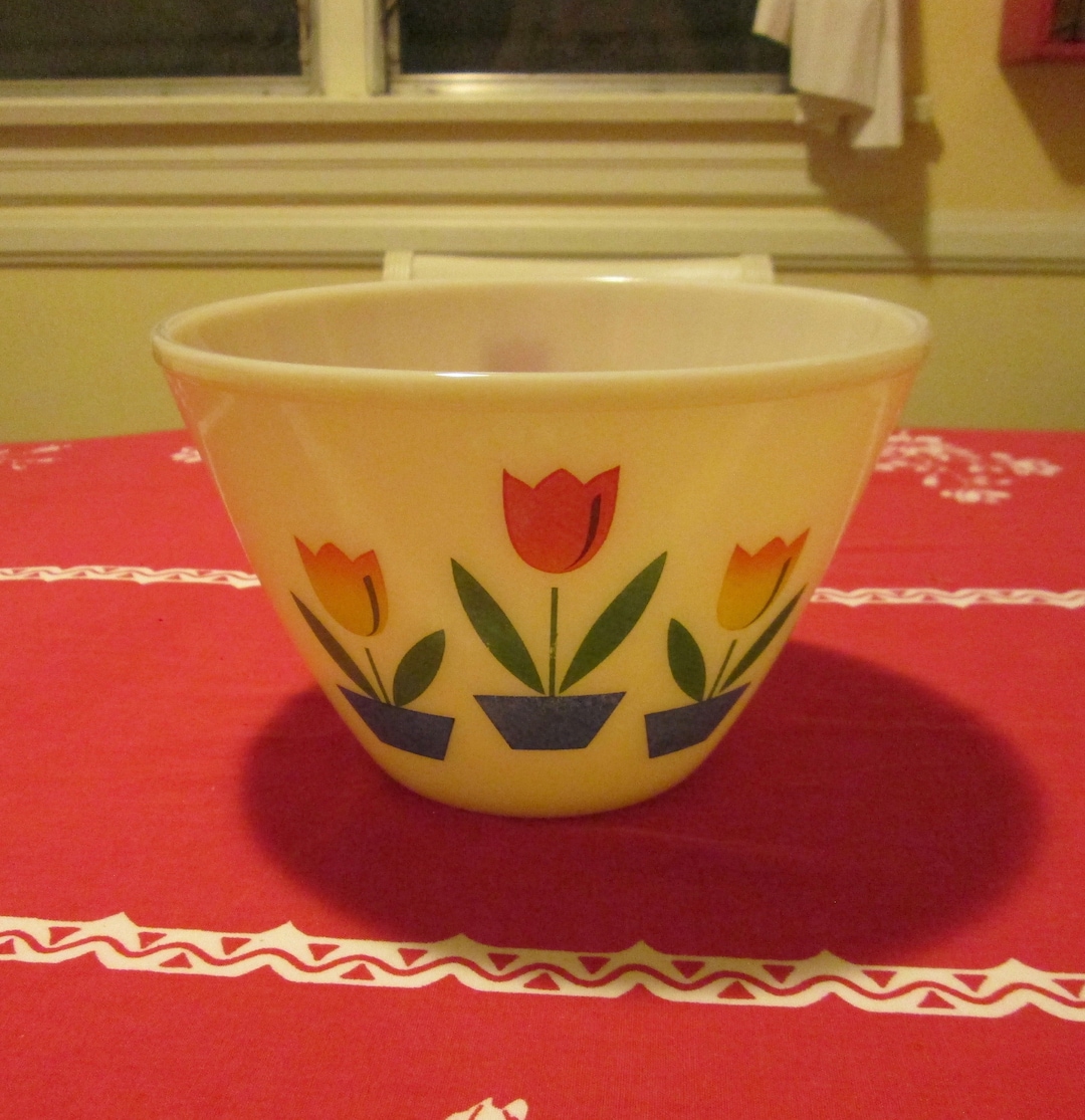1940s Fire King Tulip Splash Proof Bowl - Etsy