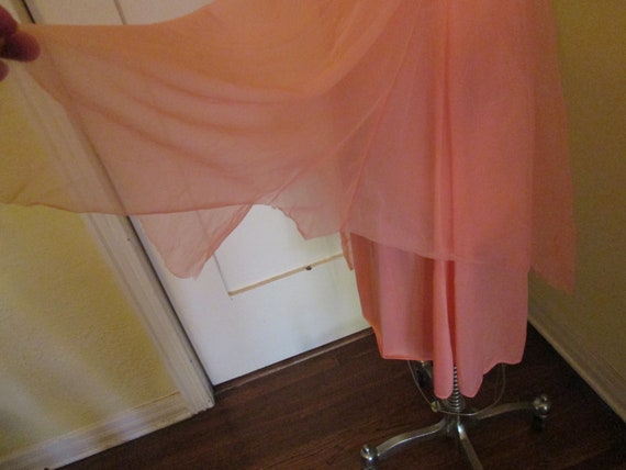 1960s Texsheen Sexy Nightgown Short Peach Parfait Med - Gem