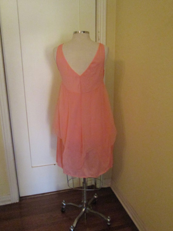 1960s Texsheen Sexy Nightgown Short Peach Parfait Med - Gem