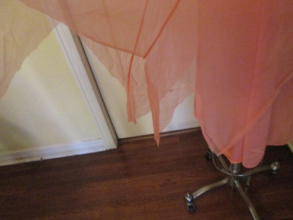 1960s Texsheen Sexy Nightgown Short Peach Parfait Med - Gem
