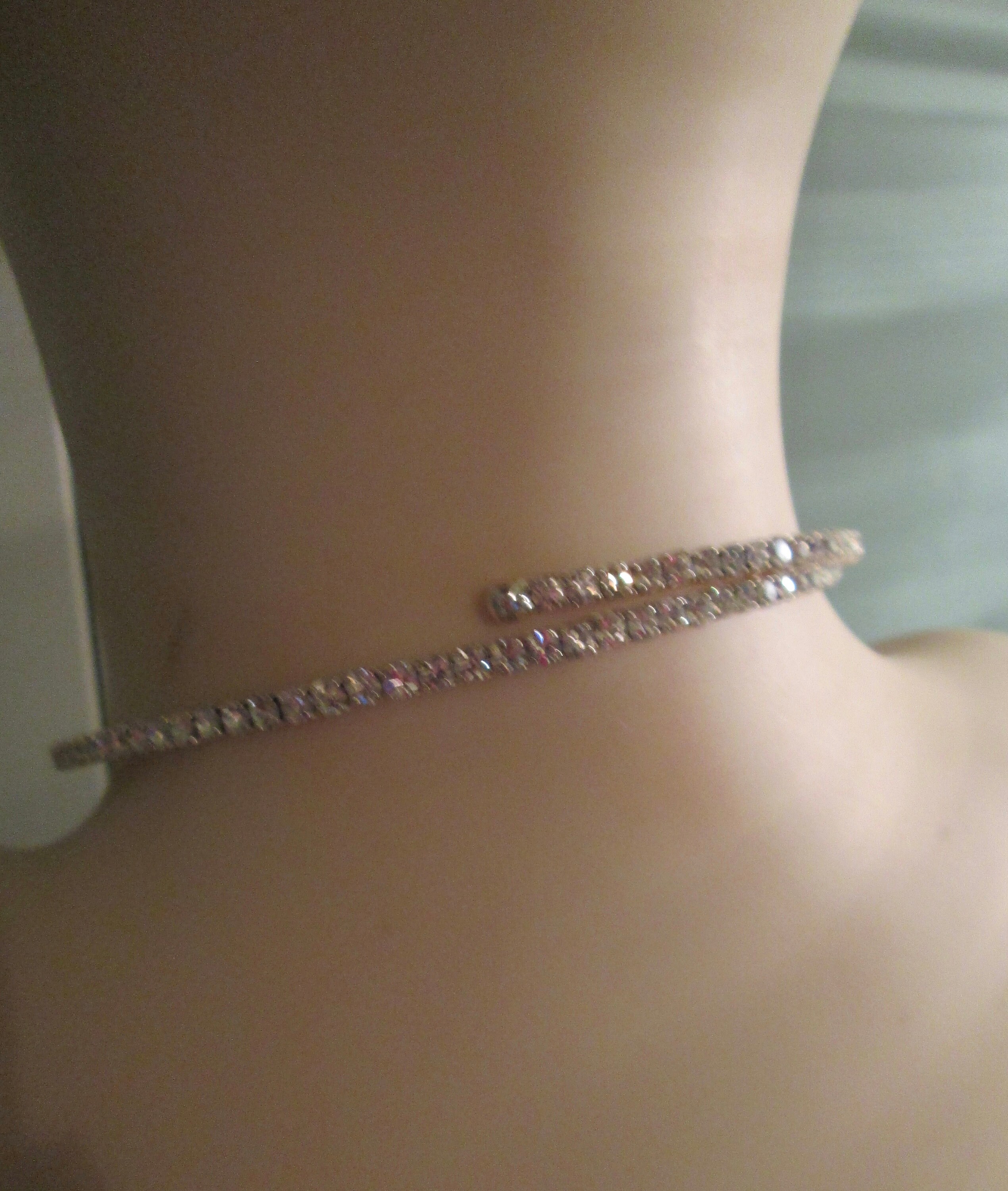 Vintage Rhinestone Wrap Endless Thin Choker | Etsy