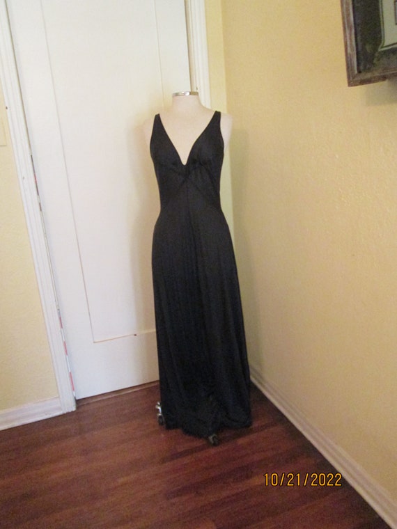 Vintage Lucie Ann Sexy Black Nightgown Sheer Large Gem