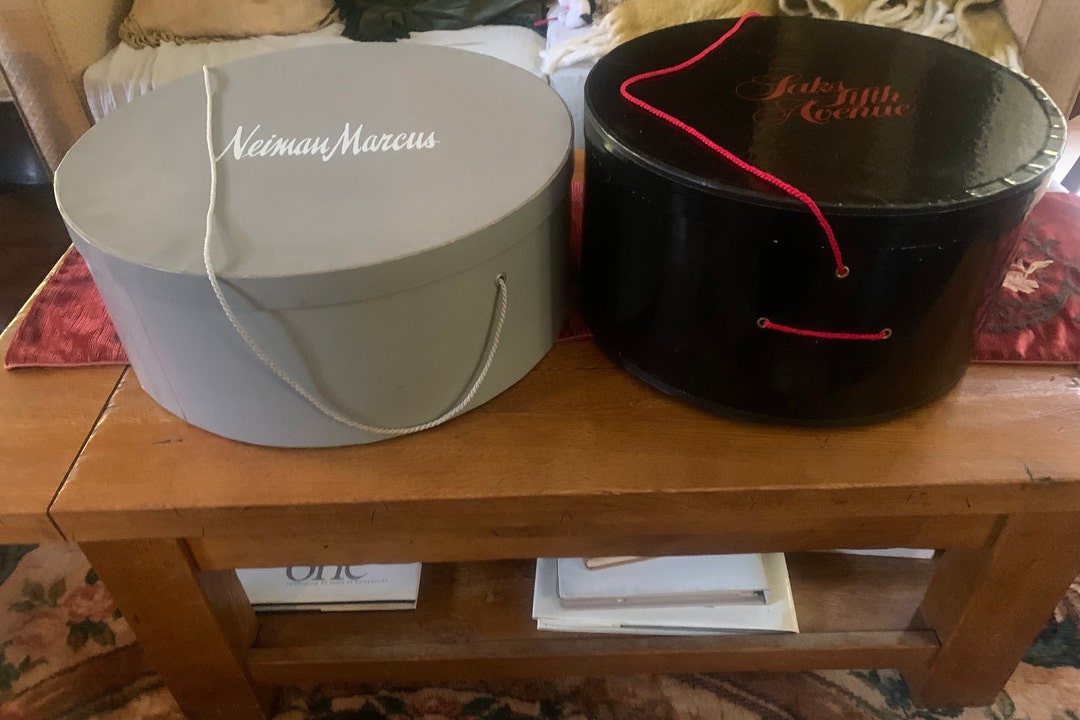 Vintage Hat Boxes Neiman Marcus Saks Firth Avenue Large - Etsy