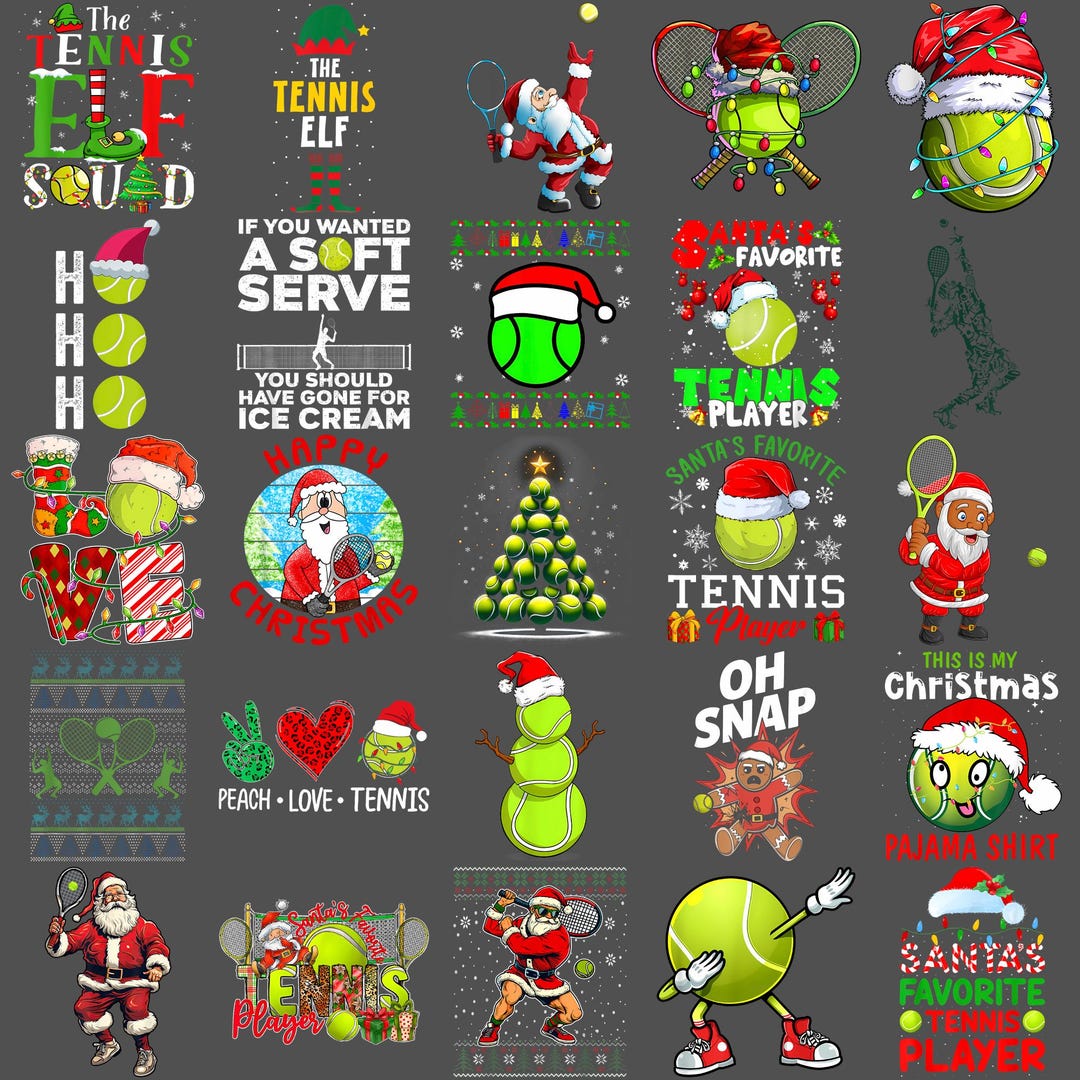 Santa Tennis Player PNG - Funny Christmas Sports Clipart for Men and ...