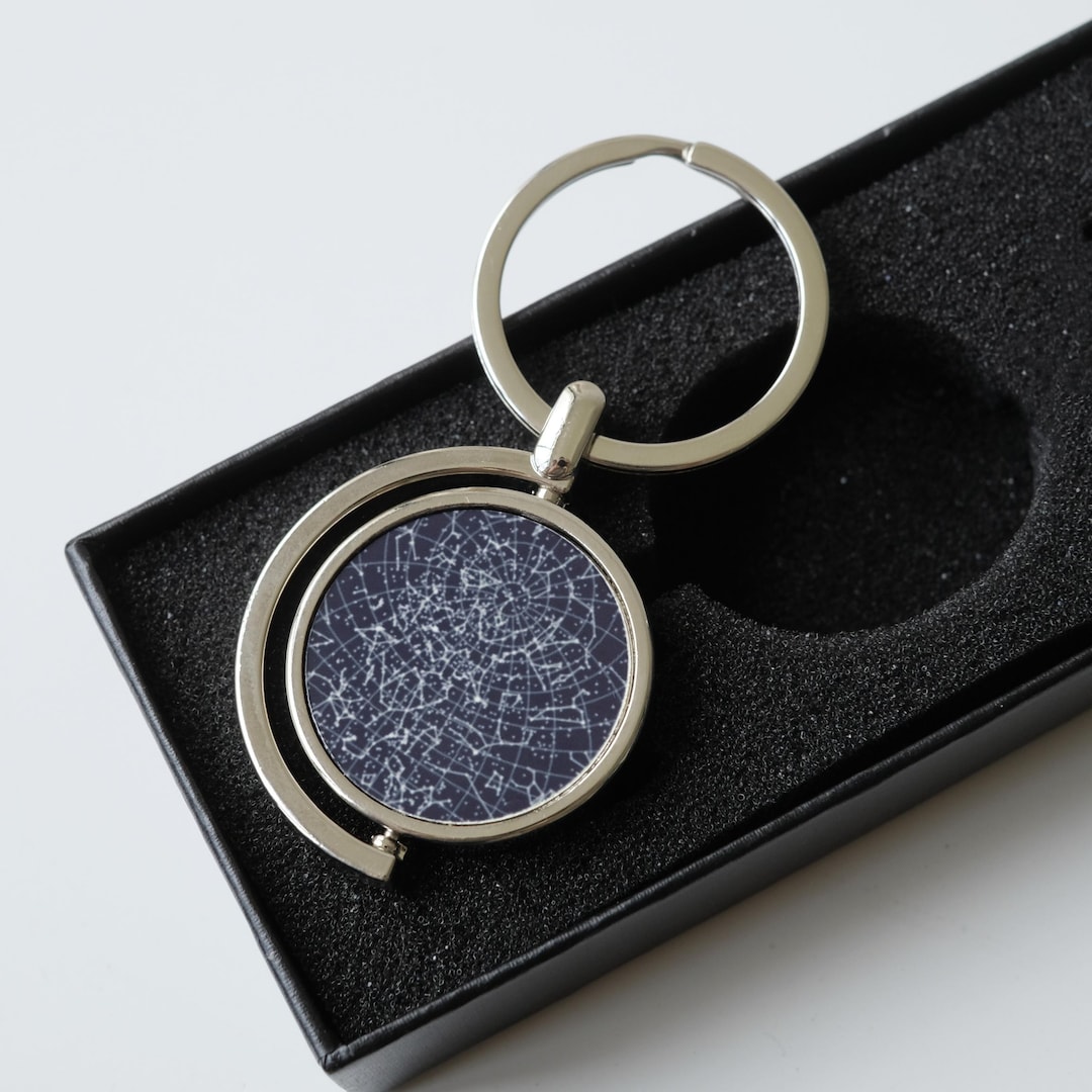 Custom Star Map Keychain, Personalized Constellation Map Keyring ...