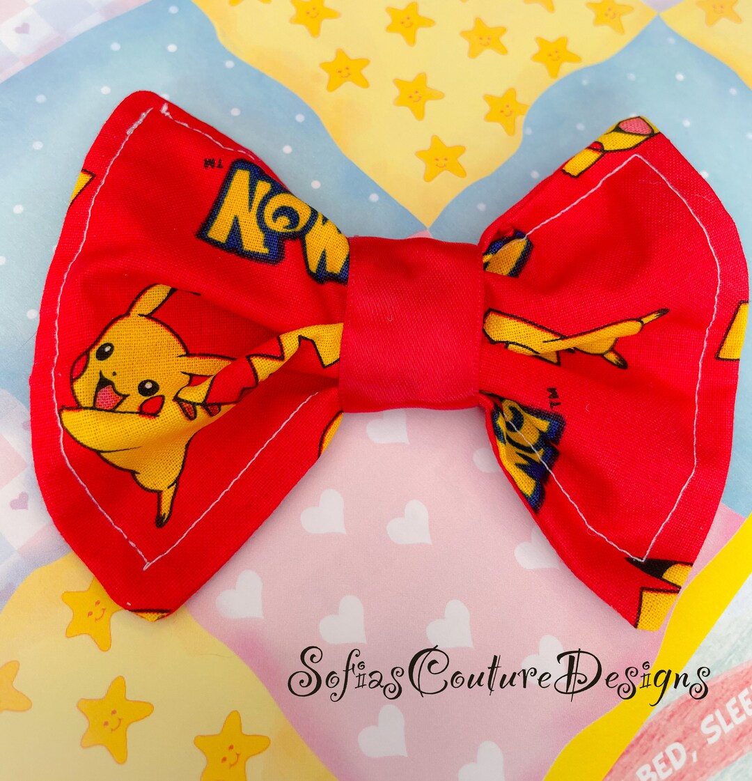 Listo para enviar coloridos lazos de arco pikachu mascota para perros o ...