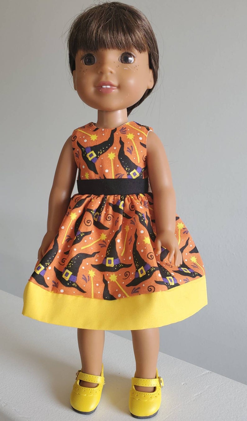 Yellow Halloween Witches Hat Dress or Yellow Shoes for 14 Inch Doll - Etsy