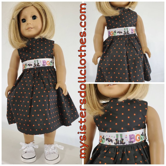Black With Orange Polka Dots Boo Ribbon Halloween Dress 18 - Etsy