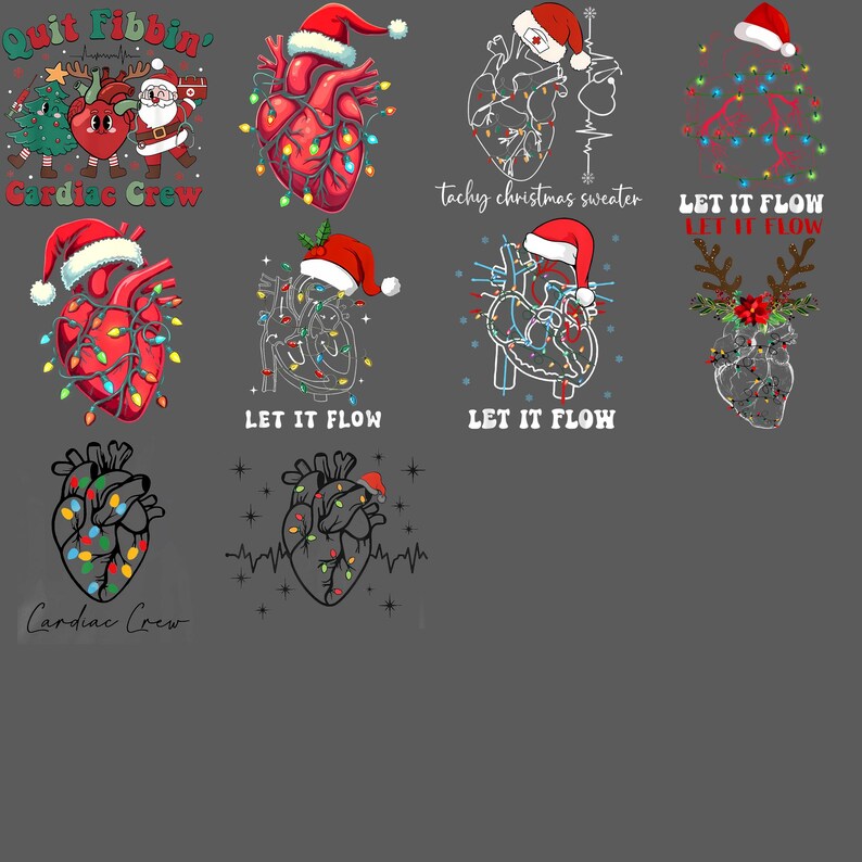 Let It Flow PNG, Funny Anatomical Heart Nurse Christmas Holiday Clipart ...