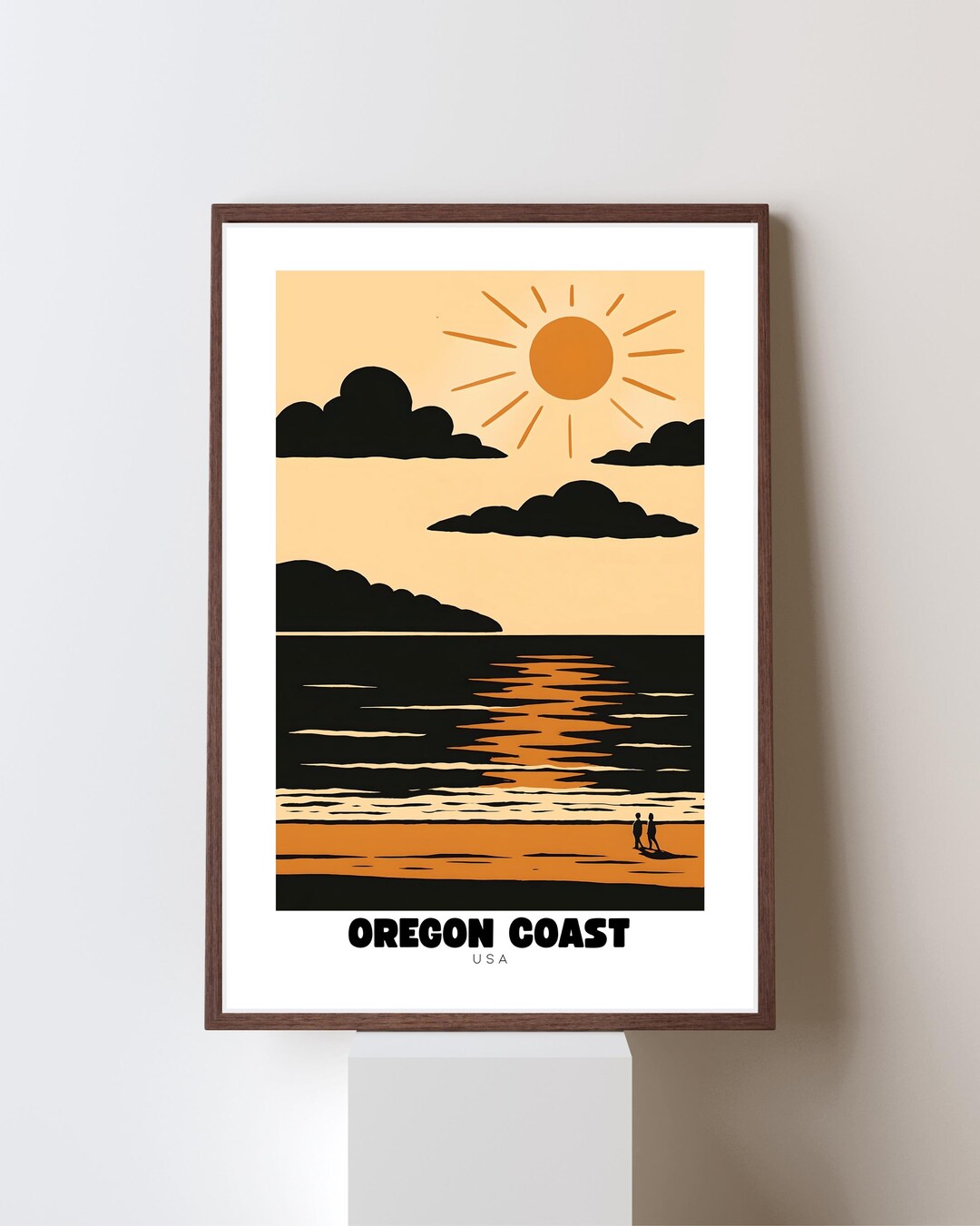 Oregon Coast Retro Poster: Oregon USA Travel Print (digital Download ...