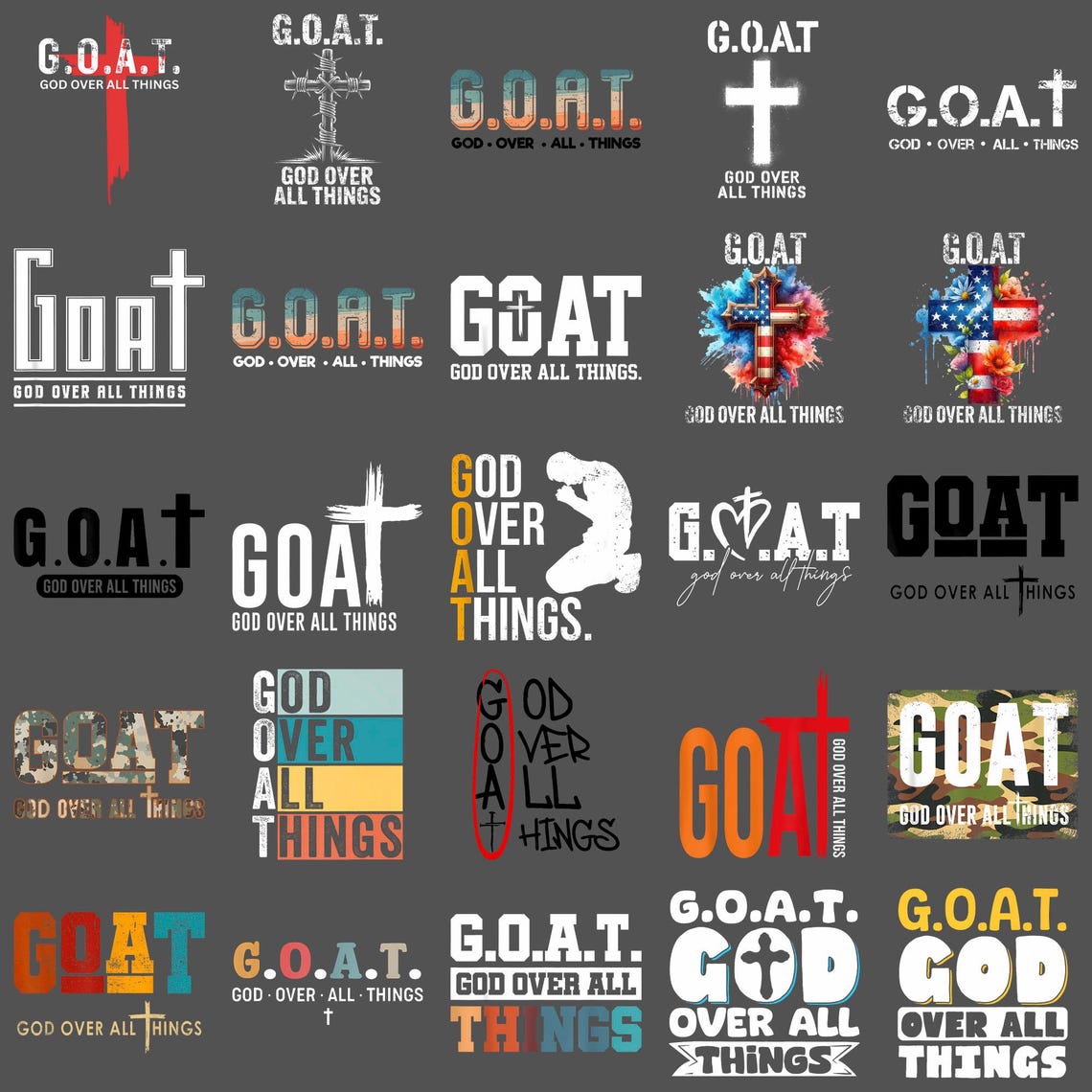 G.O.A.T God Over All Things PNG, Christian Faith Quote Clipart ...