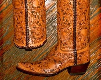Hand Tooled Boots - Etsy