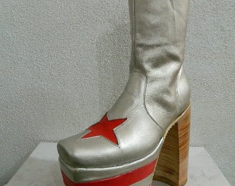 70s Leather Boots - Etsy