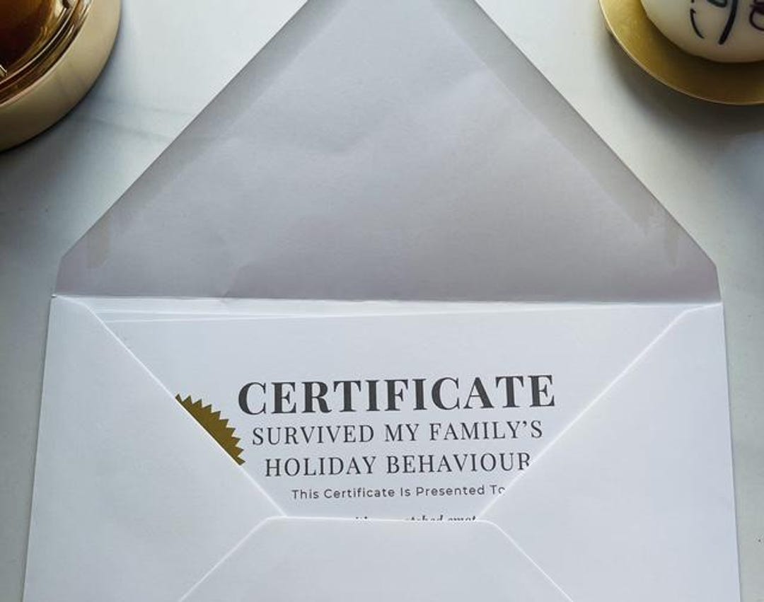 Holiday Survival Certificate Bundle – Funny Printable Gift, 3 Digital ...