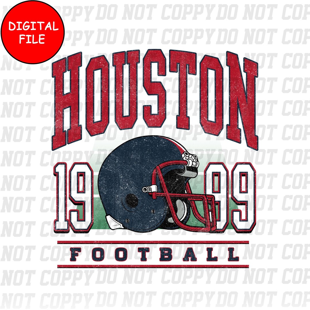 Classic Houston Football 1999 PNG, Retro Helmet Design, Distressed ...