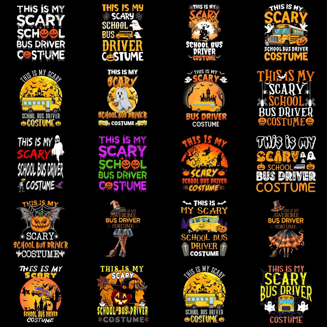 This is My Scary School Bus Driver Costume PNG, Funny Halloween Bus ...
