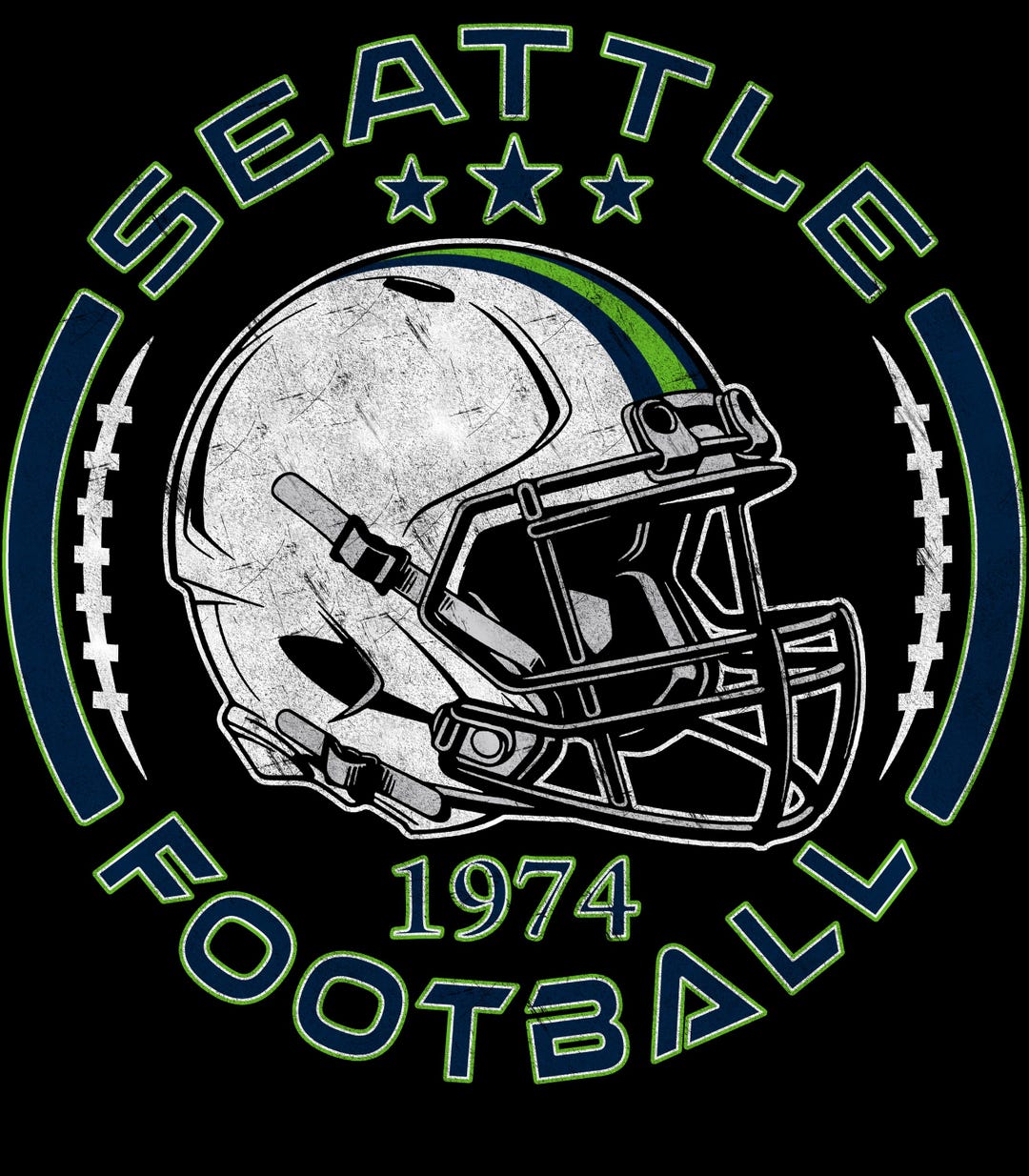 Seattle Football Retro Logo Style PNG, Seattle Sports Graphic, Digital ...