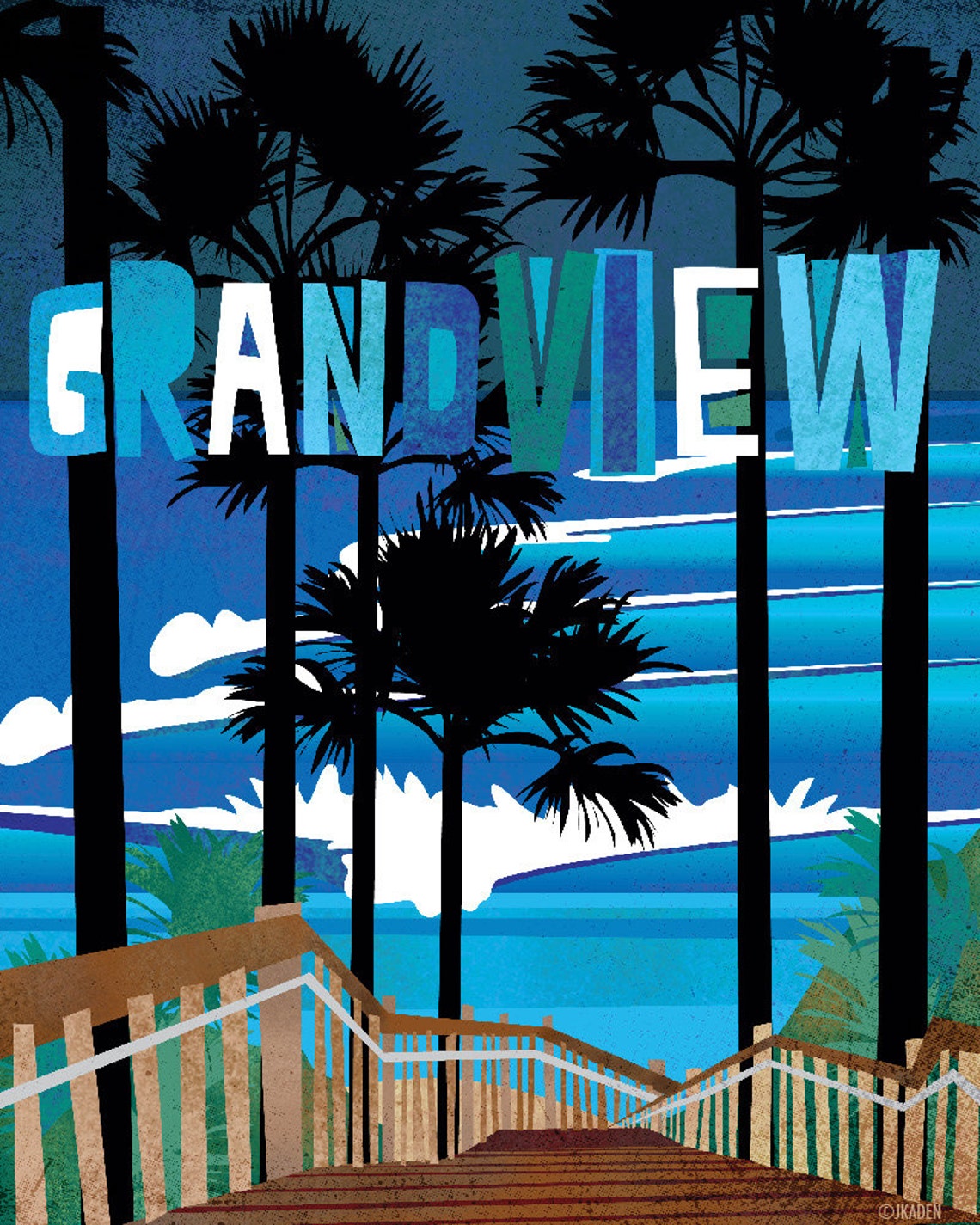 Encinitas Art - Grandview Beach Print - Etsy