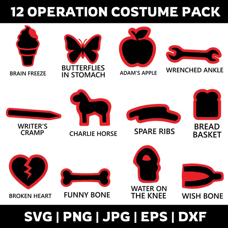 Printable Operation Game Pieces - Etsy