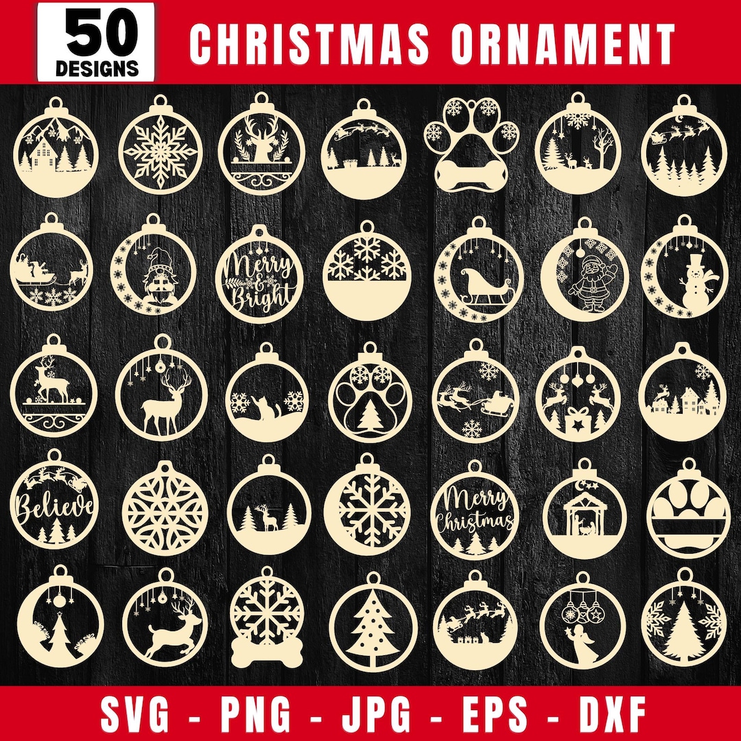 50 Christmas Balls SVG Bundle, Christmas Ornaments Svg Bundle, Laser ...