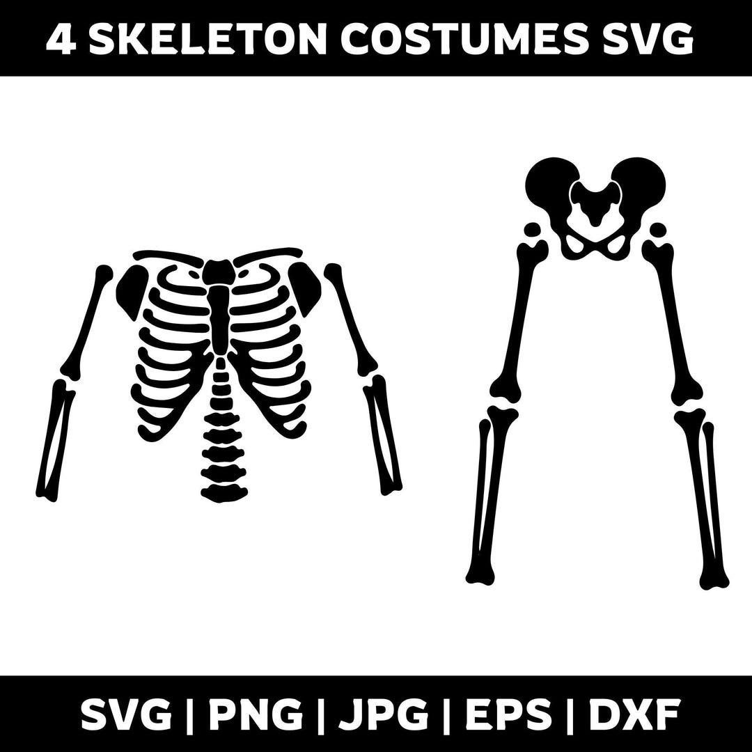 Skeleton Costume Svg, Skeleton Svg, Halloween Svg, Skeleton Bones Svg ...