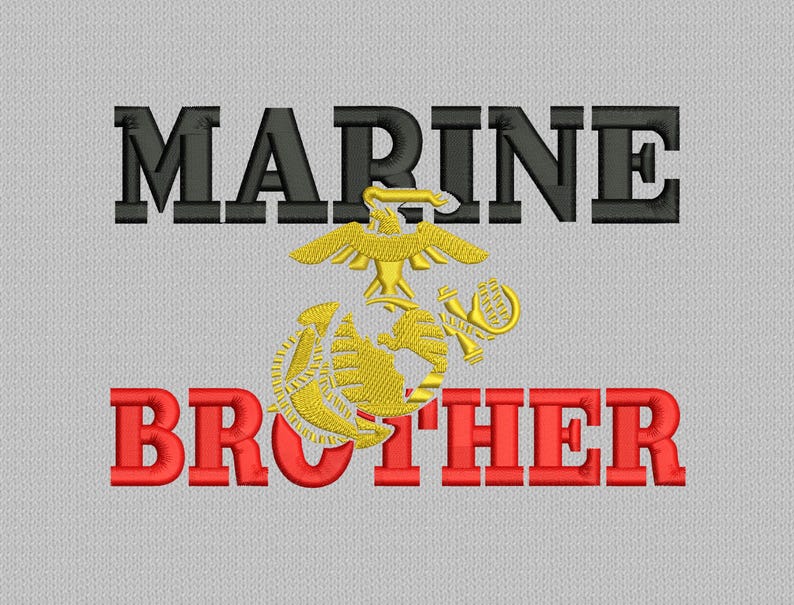 Marine Brother Embroidery Design - USMC EGA File for 4x4 Hoop - Etsy