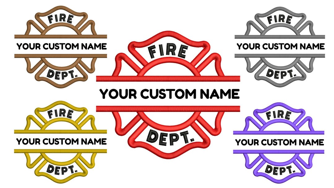 Custom Fire Department Embroidery Design | Personalized Firefighter ...