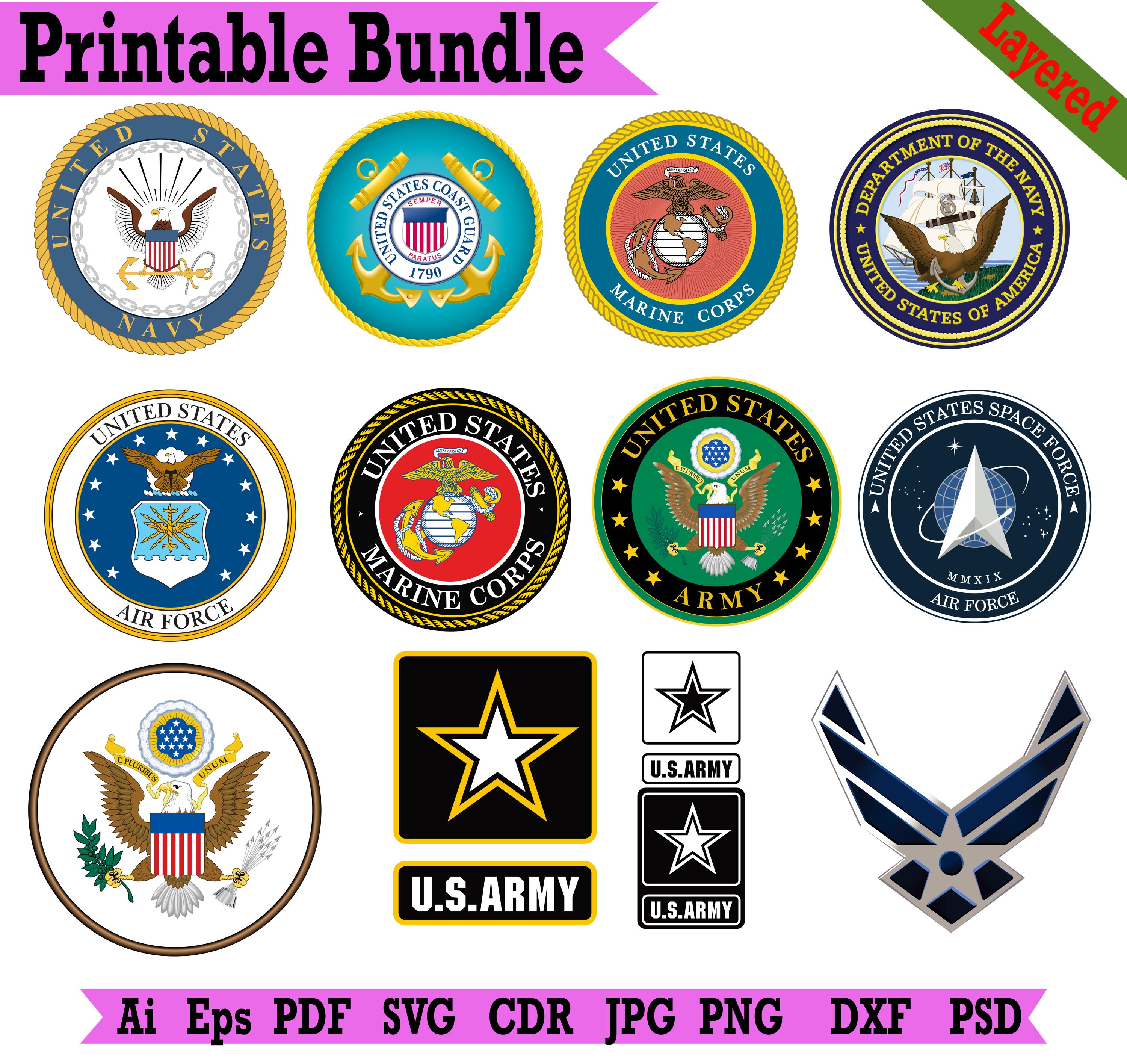 US Military Logos – Army, Navy, Air Force Vector Files (digital ...