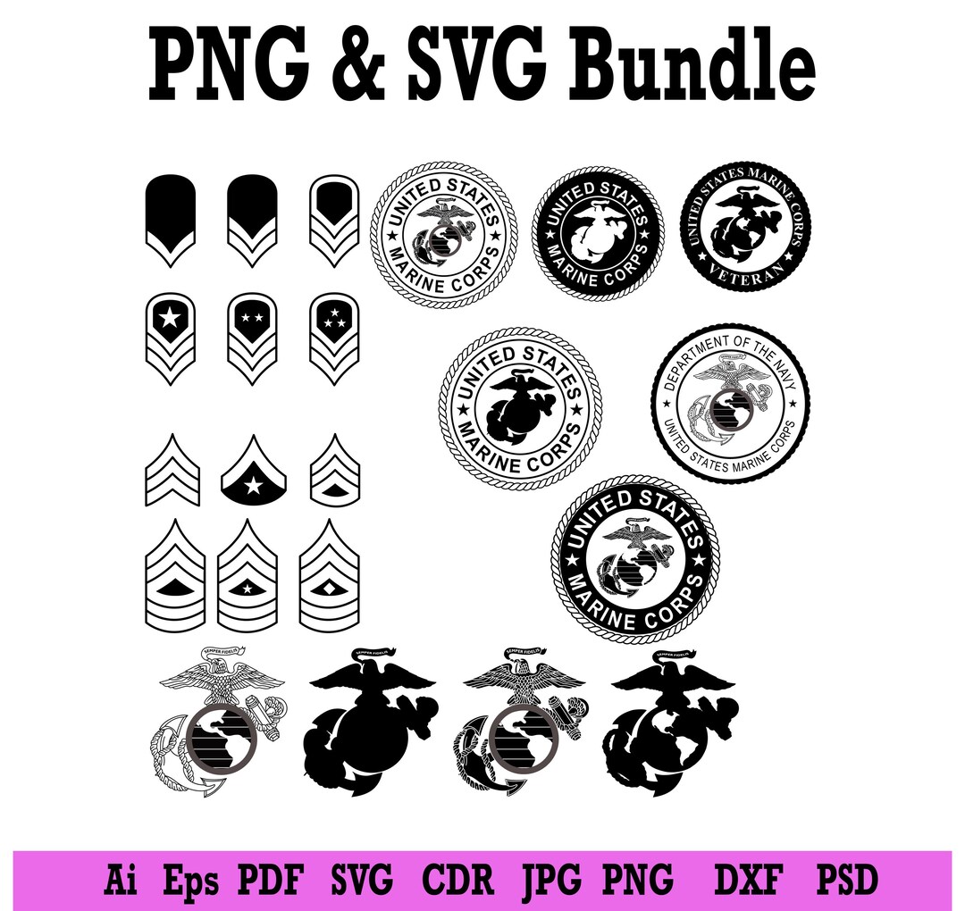 US Military Logos Marine Corps SVG PNG Bundle (digital Download) - Etsy