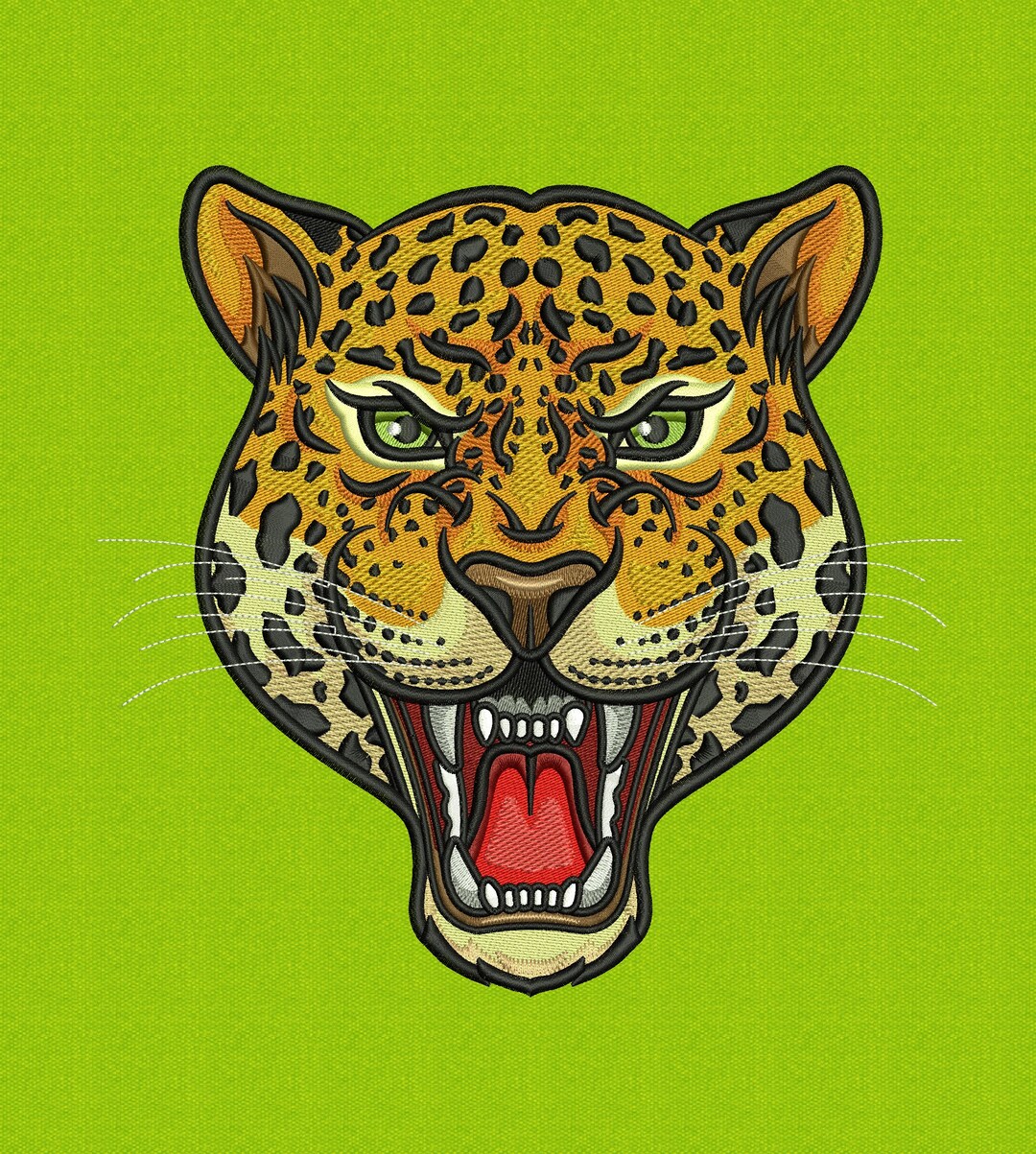 Leopard Head Embroidery Design | Big Cat Machine Embroidery File | Wild ...
